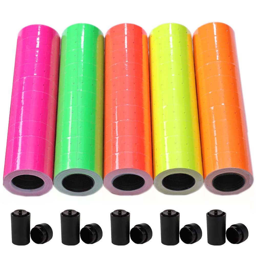 Date Stamp Colorful Price Gun Label Kit - 50 Rolls With 5 Ink Colors ...