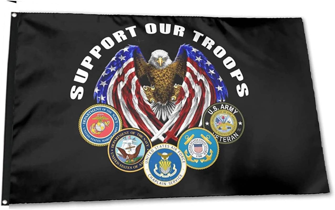 Amazon.com : United States Military US Armed Forces Military Eagle Flag ...