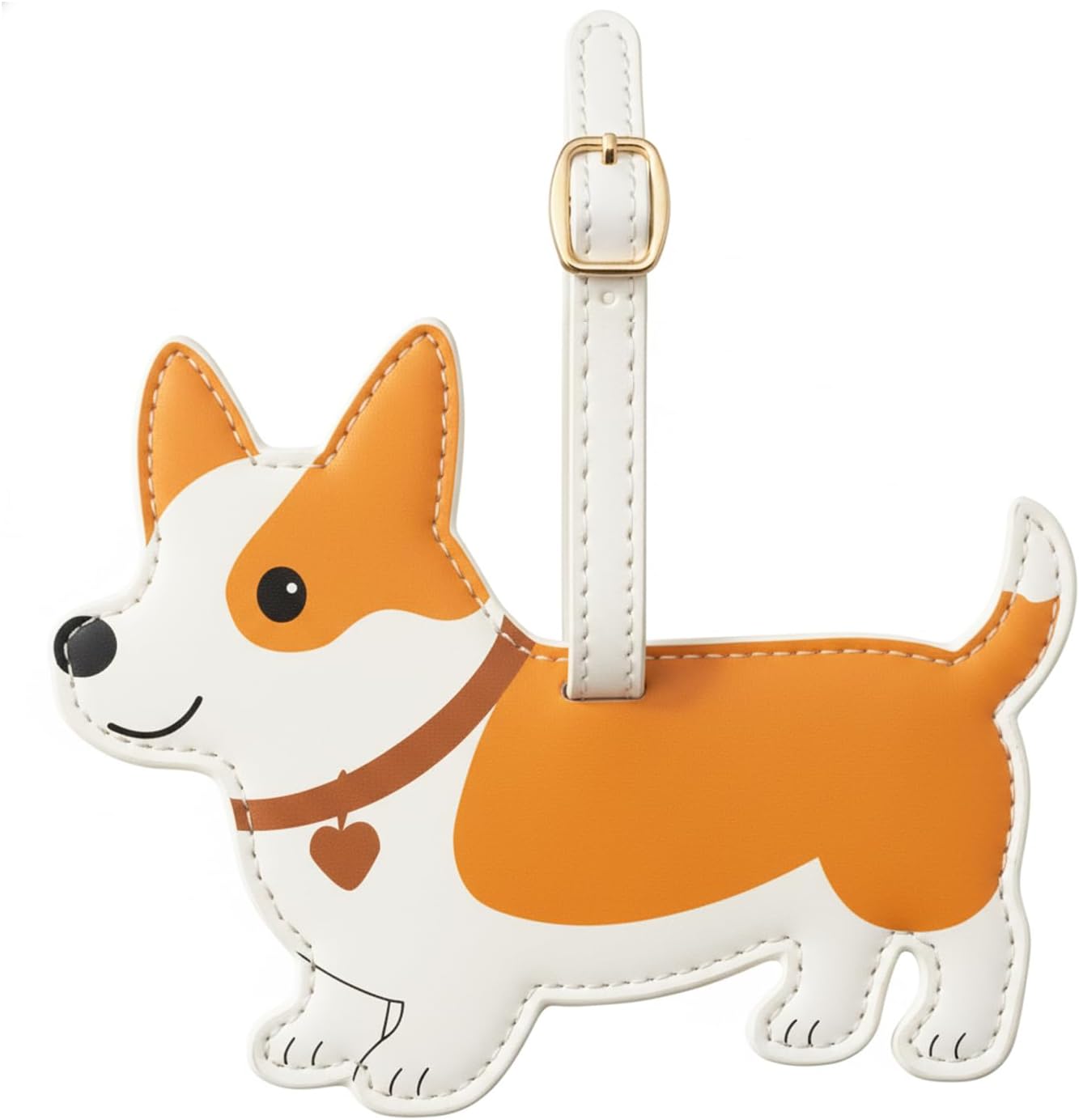 Amazon.com | Cute Dog Luggage Tag for Suitcase – PU Leather Travel Bag ...