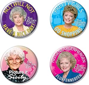 Amazon.com: Ata-Boy The Golden Girls Characters Set of 4 1.25" Collectible Buttons… : Clothing ...