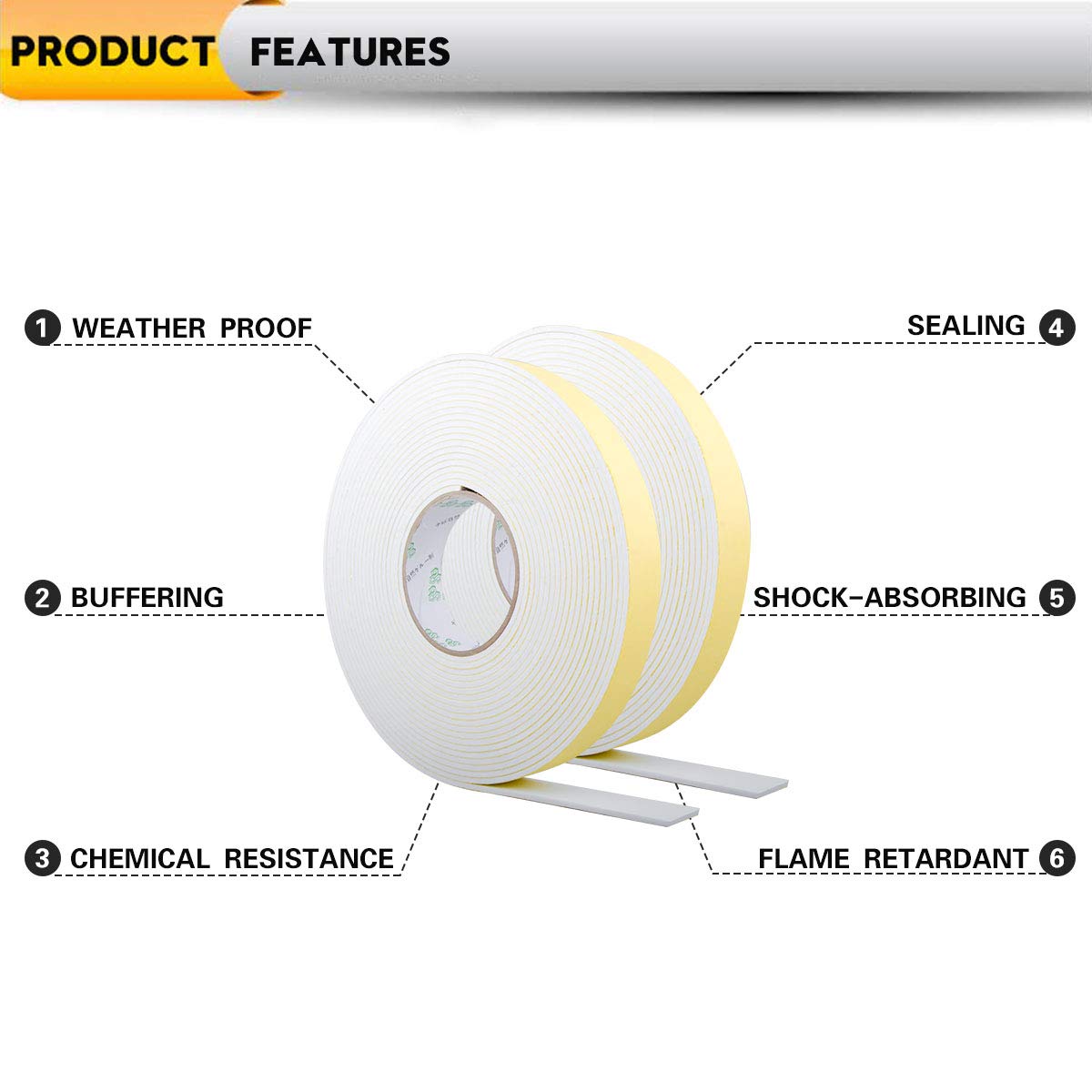 Snapklik.com : Foam Insulation Tape, Weather Seal Strip For Doors ...