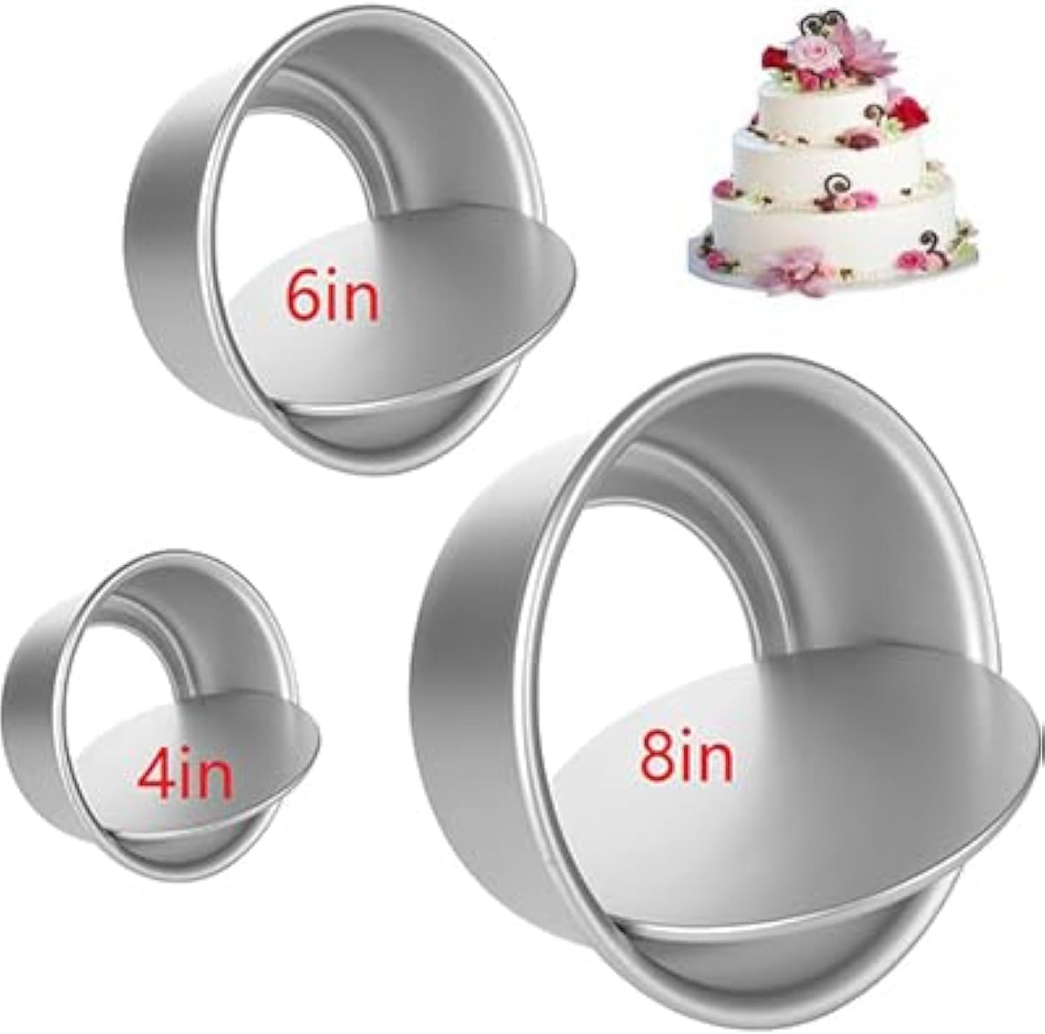 Aunt Shannon's Kitchen Tall Round Cake Pans - 4-inch, 6-inch, 8-inch ...