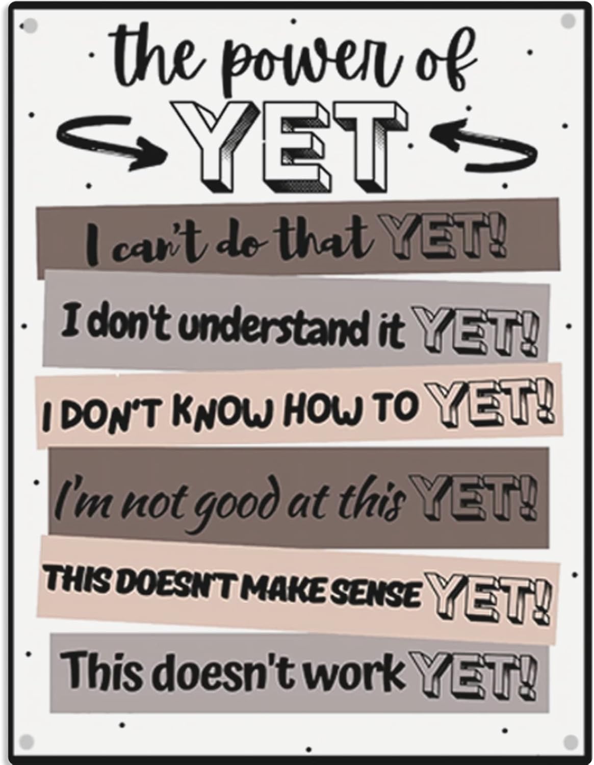 Buy Berryi Classroom Educational School Poster - The Power of Yet ...