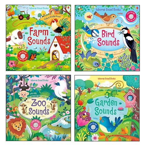 Usborne Sound 4 Books Collection Set (Series 2) (Farm Sounds, Bird ...