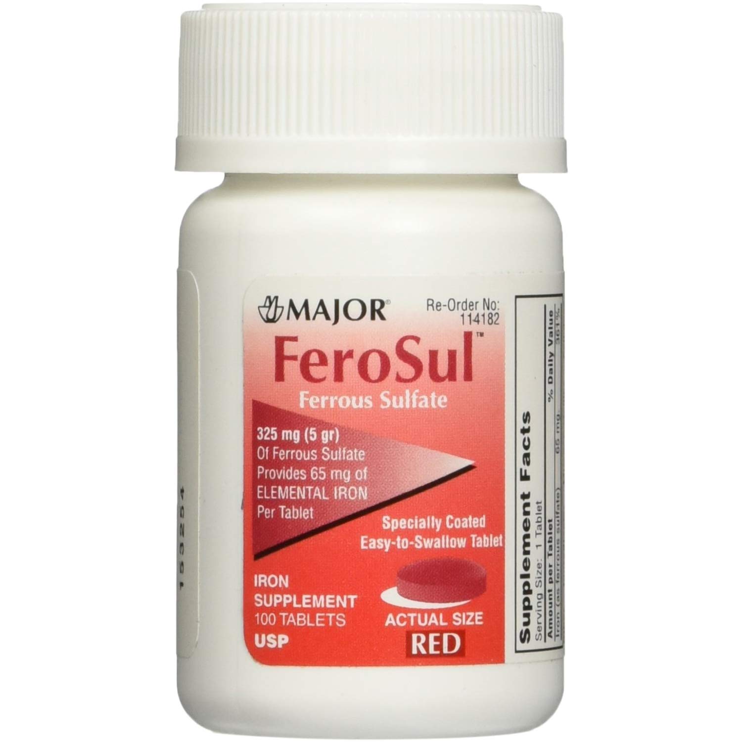 Amazon.com : Ferrous Sulfate FC 325mg (5GR) Generic for Feosol Red ...