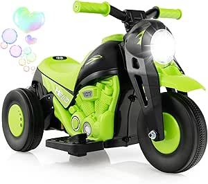 Costzon Kids Motorcycle, 6V Battery Powered Ride on Toddler Motorcycle with Bubble Maker, Music ...