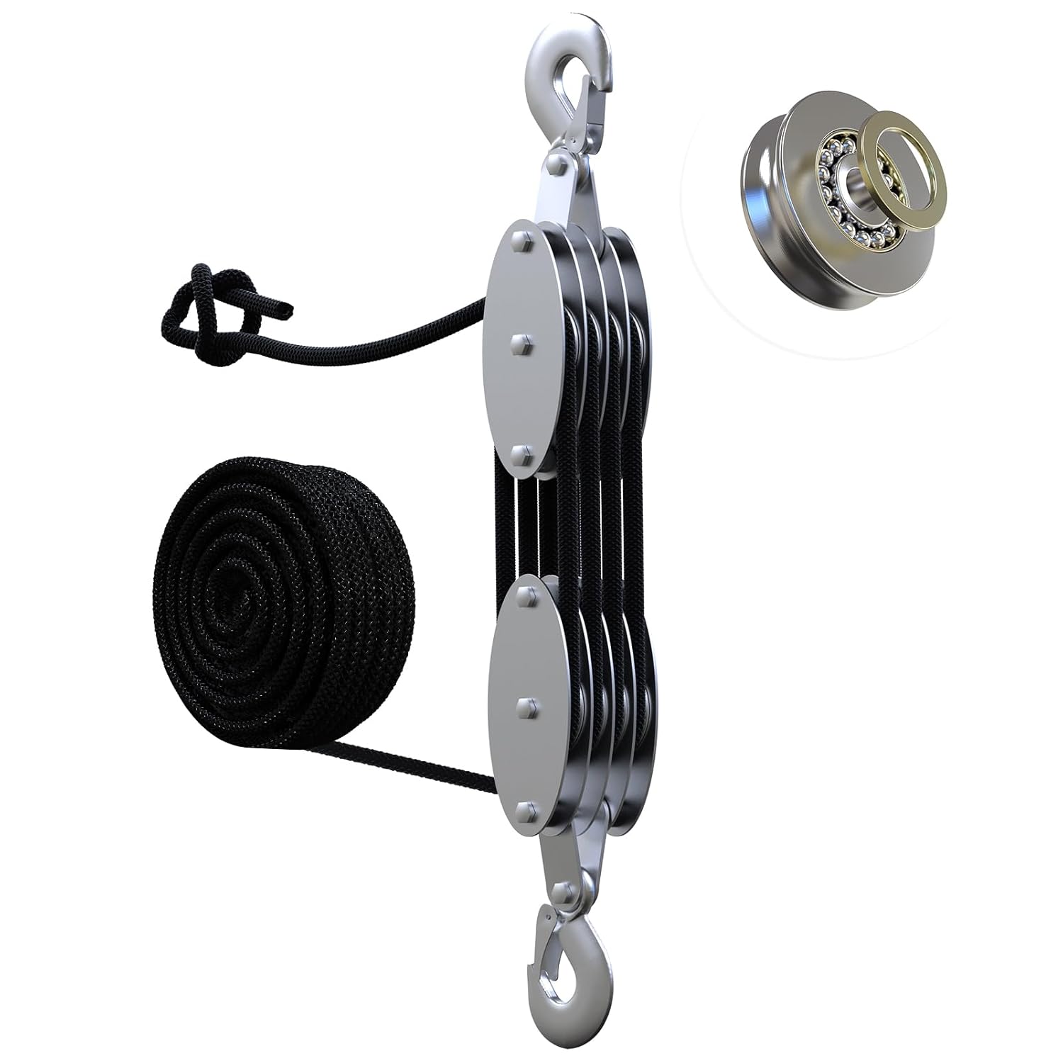 YATOINTO Rope Hoist Pulley System with Metal Bearing, 4400LB Pulley ...