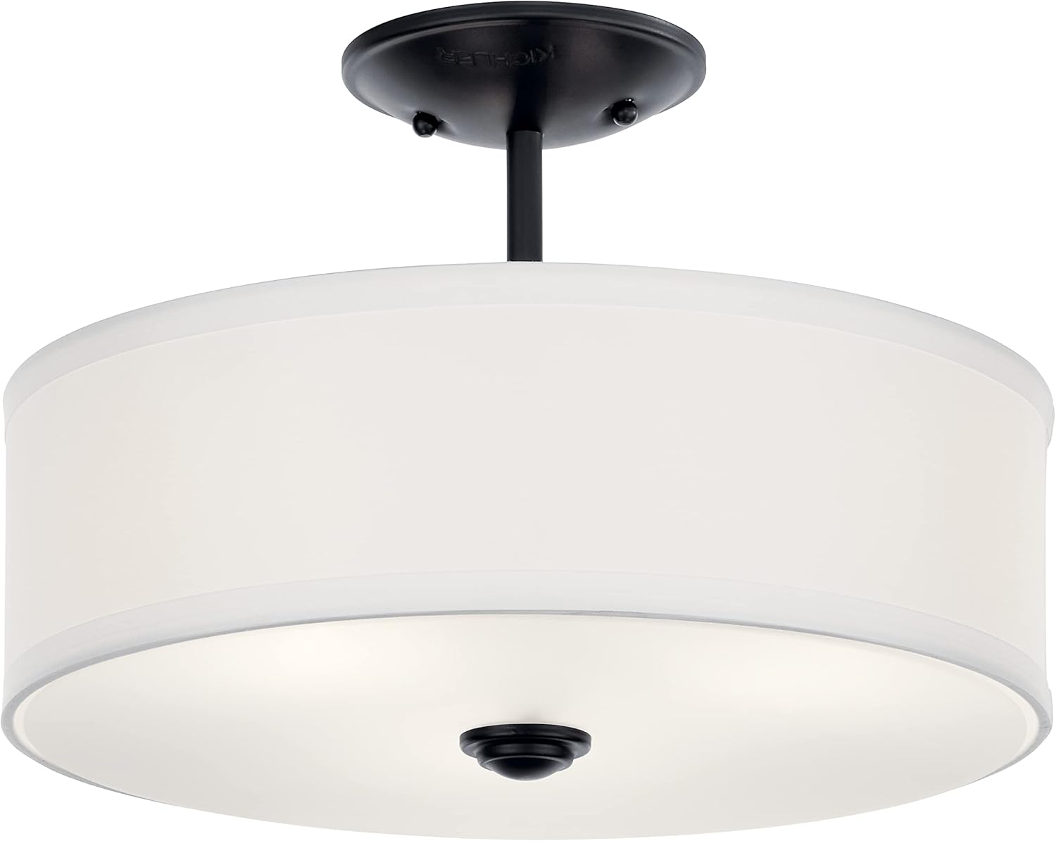 Kichler, Shailene 14" 3 Light Round Semi Flush with Satin Etched White ...