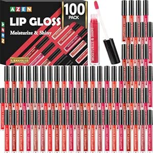 Amazon.com : AZEN 100 Pack Lip Gloss Bulk Set, Shimmery Lip Gloss for ...