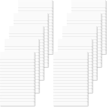 Amazon.com : Lined Sticky Notes 3x5 Sticky Note Pads Bulk for Office 10 ...