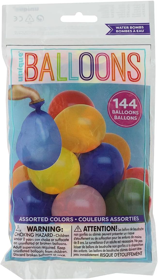 Amazon.com: Assorted Water Bomb Balloons, 144-Pack - Easy-to-Fill ...
