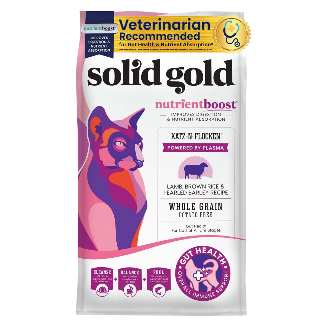Amazon.com : Solid Gold NutrientBoost Katz N Flocken - Dry Cat Food with Lamb, Rice & Pearled ...