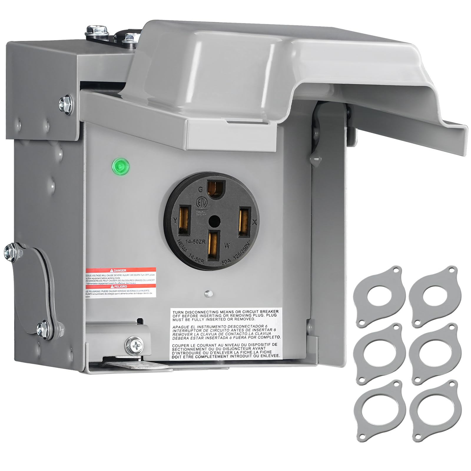Snapklik.com : WILAWELS 50 Amp RV Power Outlet Box, 125/250V NEMA 14 ...