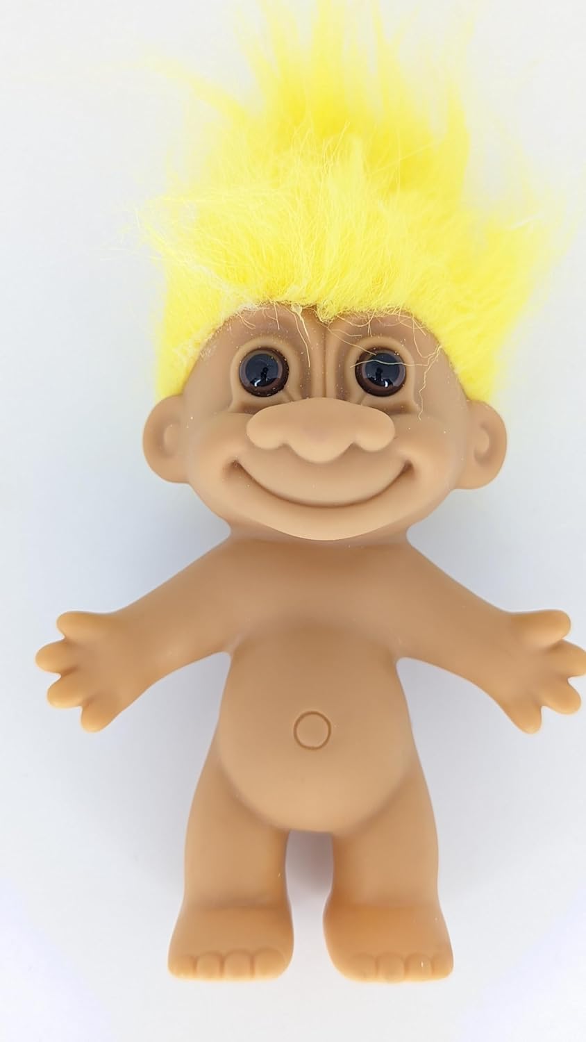 Amazon.com: Troll Doll Yellow Hair Vintage Retro 5 inch Gift : Toys & Games