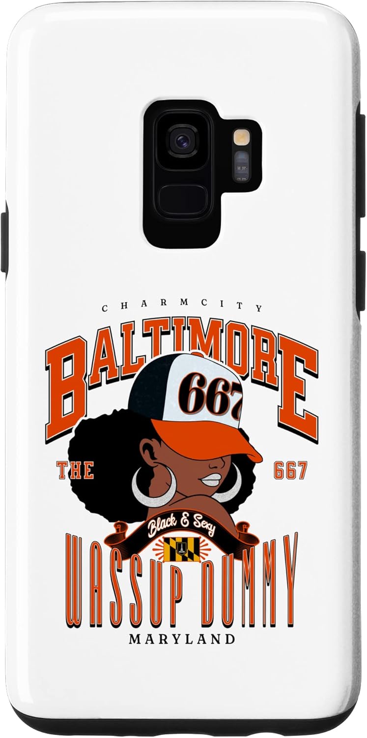 Galaxy S9 667 Area Code Baltimore Maryland Flag Blaq Girl Bmore Pride ...