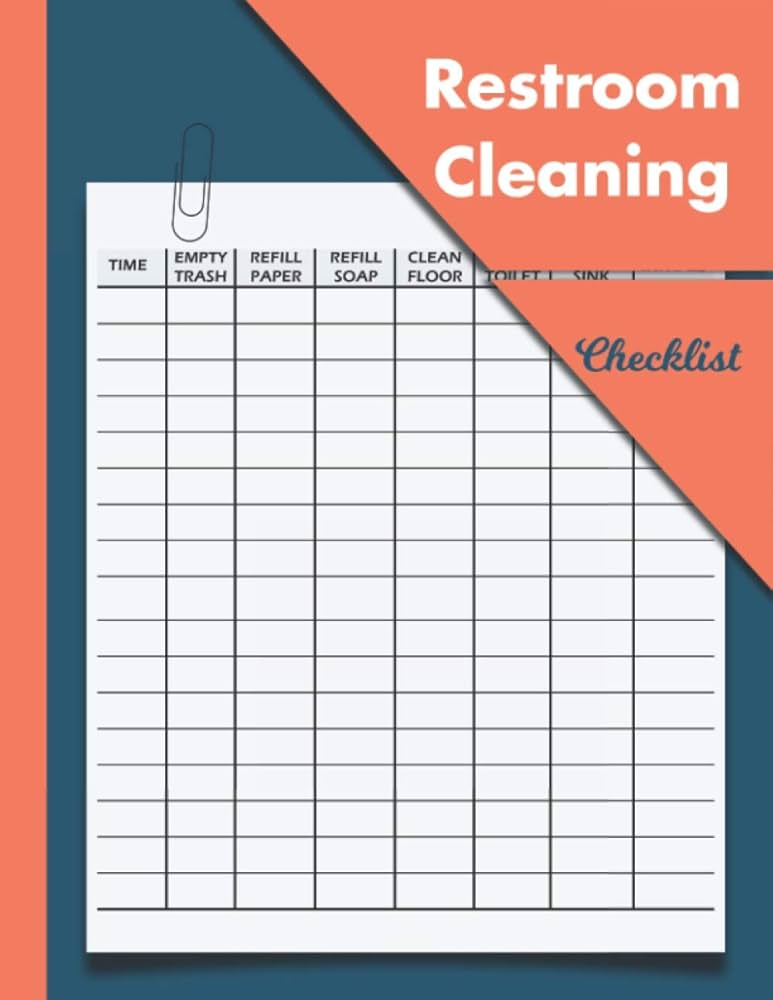Restroom Cleaning Checklist: Bathroom Cleaning Log | Washroom Cleanup Schedule | Daily Janitorial Checklist | 110 Pages, 8.5x11 Inches: Pubs., Janitors: 9798589691085: Amazon.com: Books Restroom Cleaning Checklist: Bathroom Cleaning Log | Washroom Cleanup Schedule | Daily Janitorial Checklist | 110 Pages, 8.5x11 Inches: Pubs., Janitors: 9798589691085: Amazon.com: Books