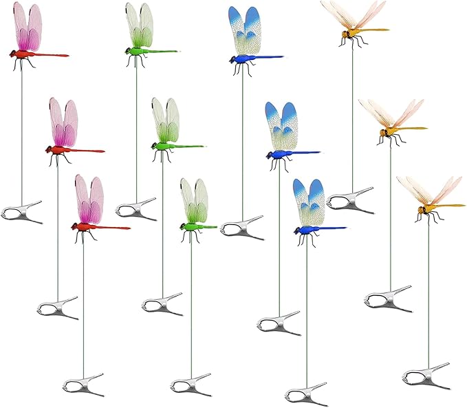 Amazon.com: 12 Pack Dragonfly Clip,Fake Dragonflies, Humming Bird ...
