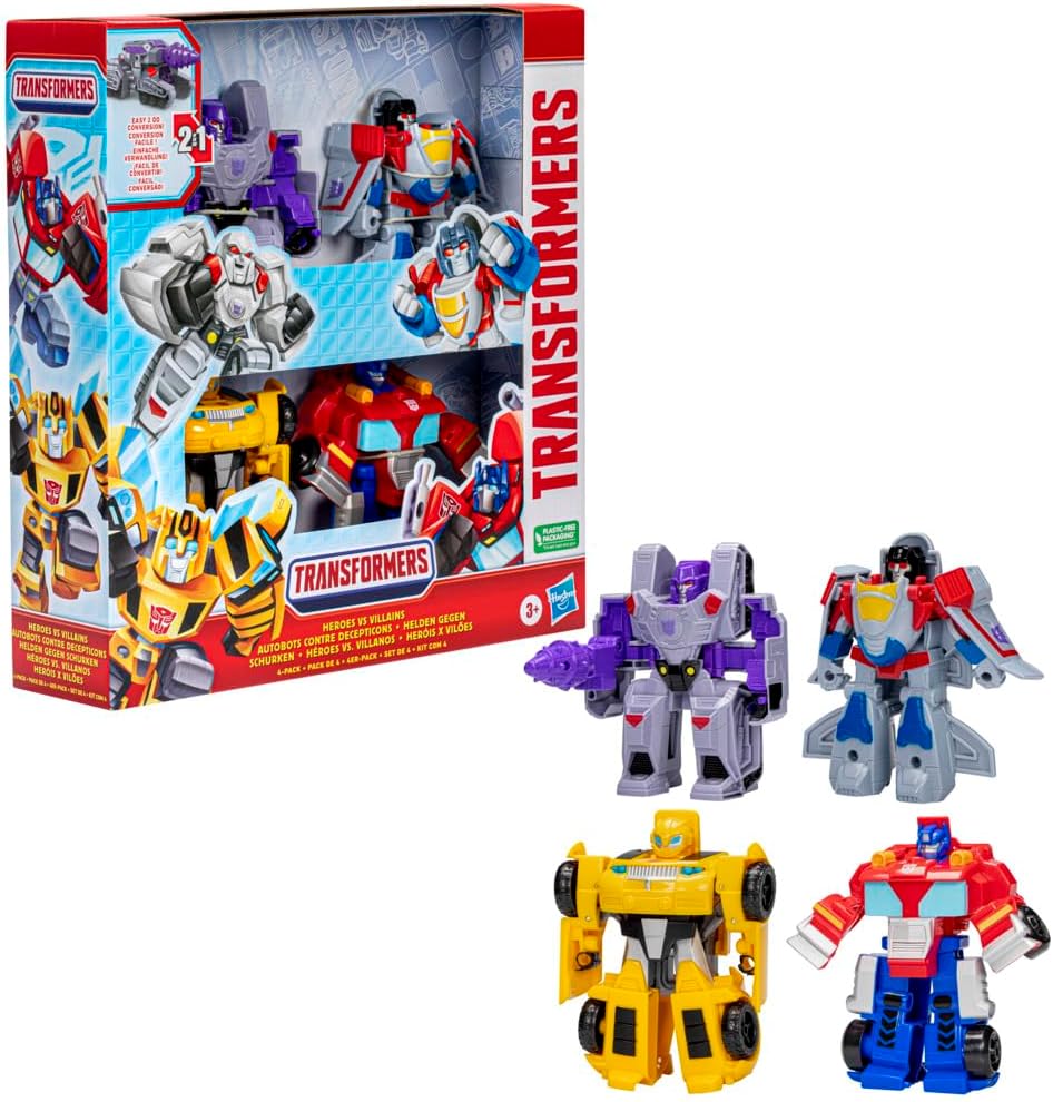 Amazon.com: Transformers Toys Heroes vs Villains 4-Pack, Autobot and ...