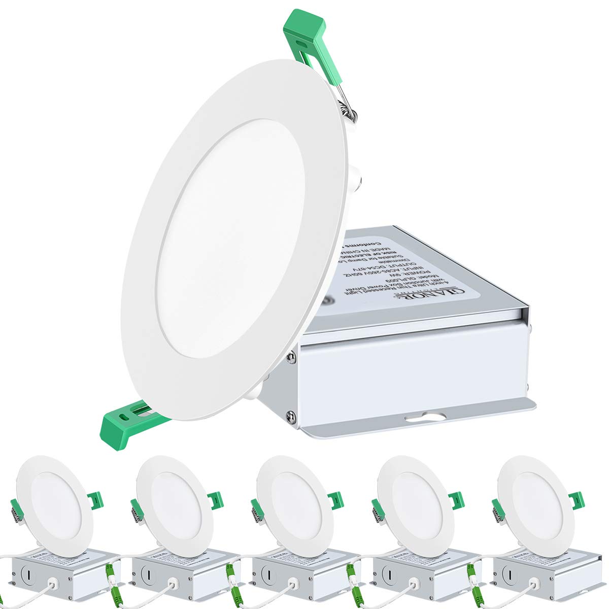 Buy Gianor 4" Ultra-Thin Recessed Ceiling Light, Low Profile Dimmable ...