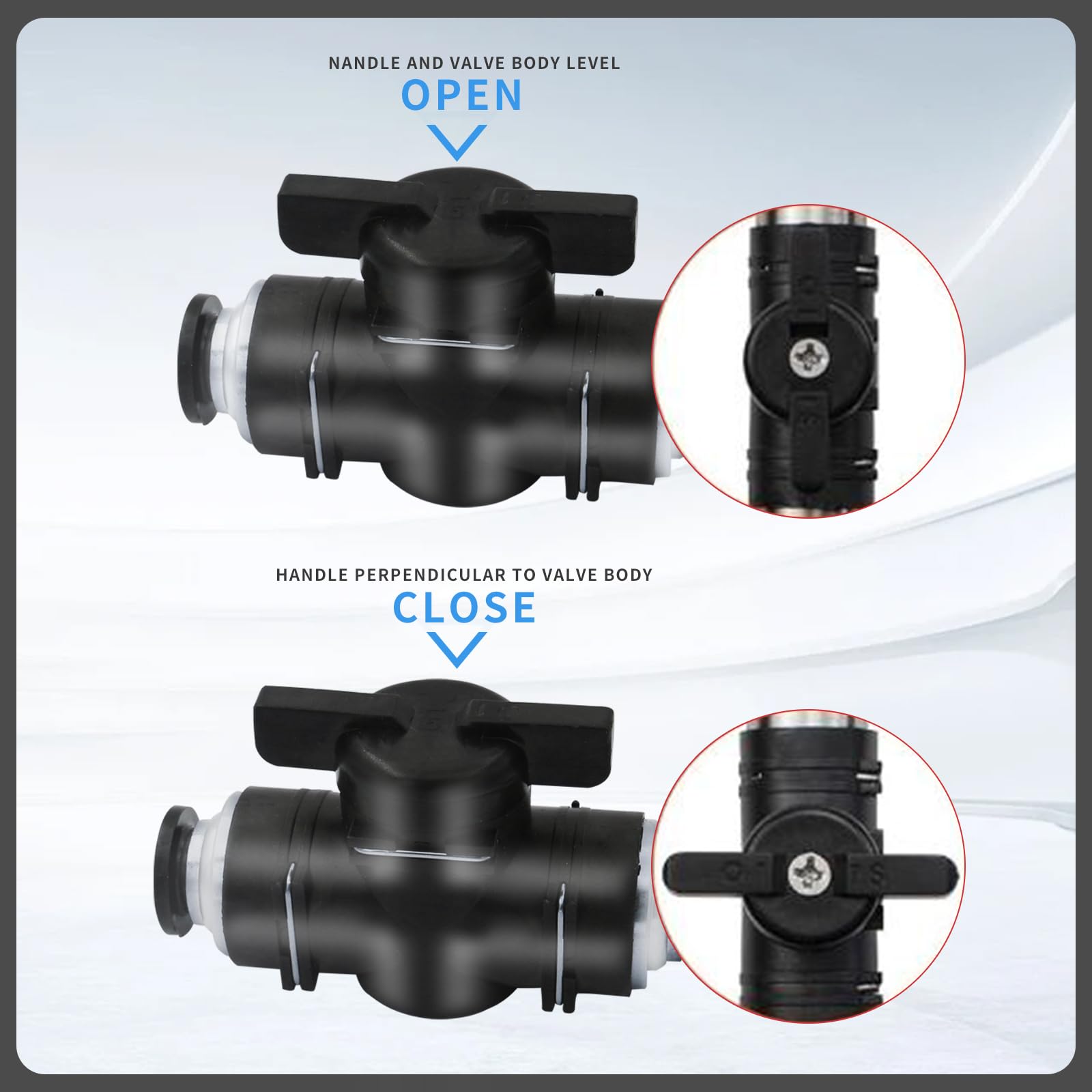 Snapklik.com : 5/16 Push To Connect Ball Valve Union Air Flow Control ...
