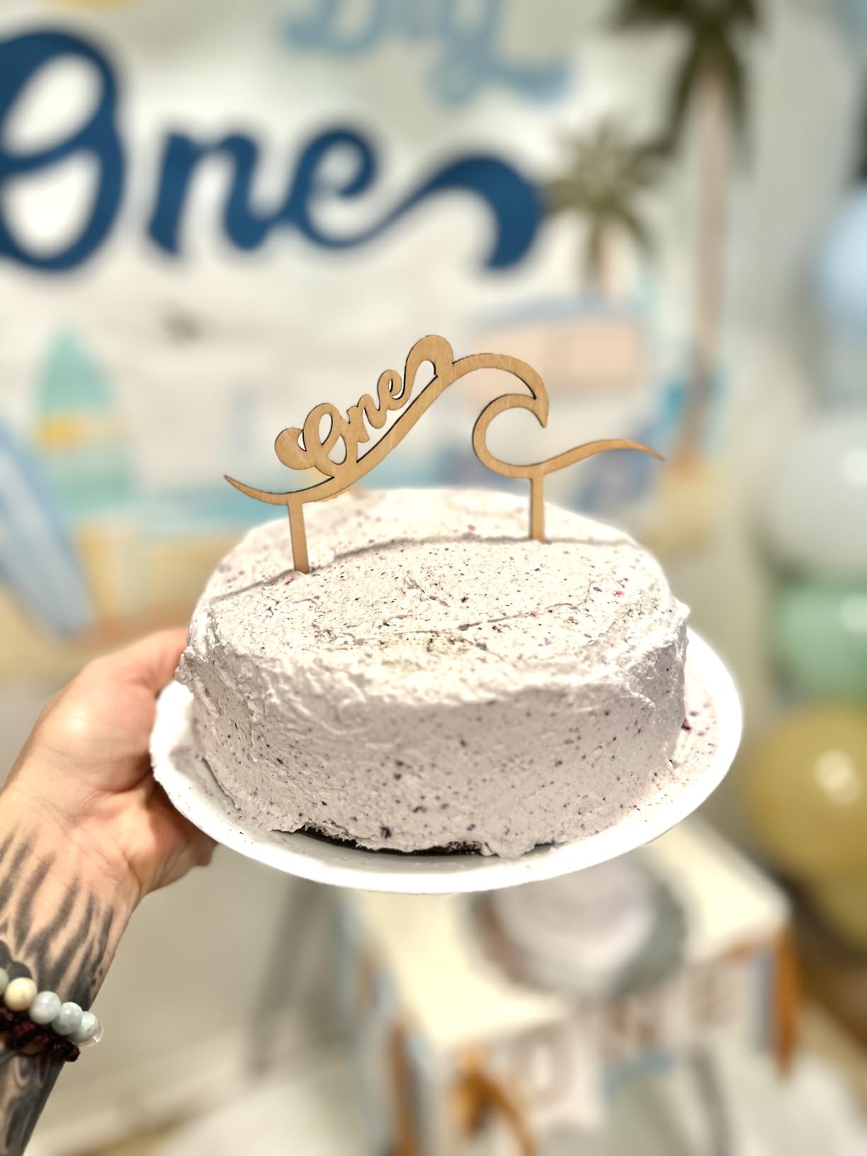 Amazon.com: CANTLY Wave Wooden Cake Topper - Beach Themed Cake Topper ...