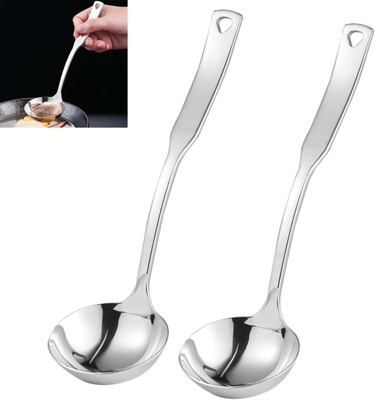 Amazon.com: Xowine 4-Piece Stainless Steel Small Gravy Soup Ladles ...