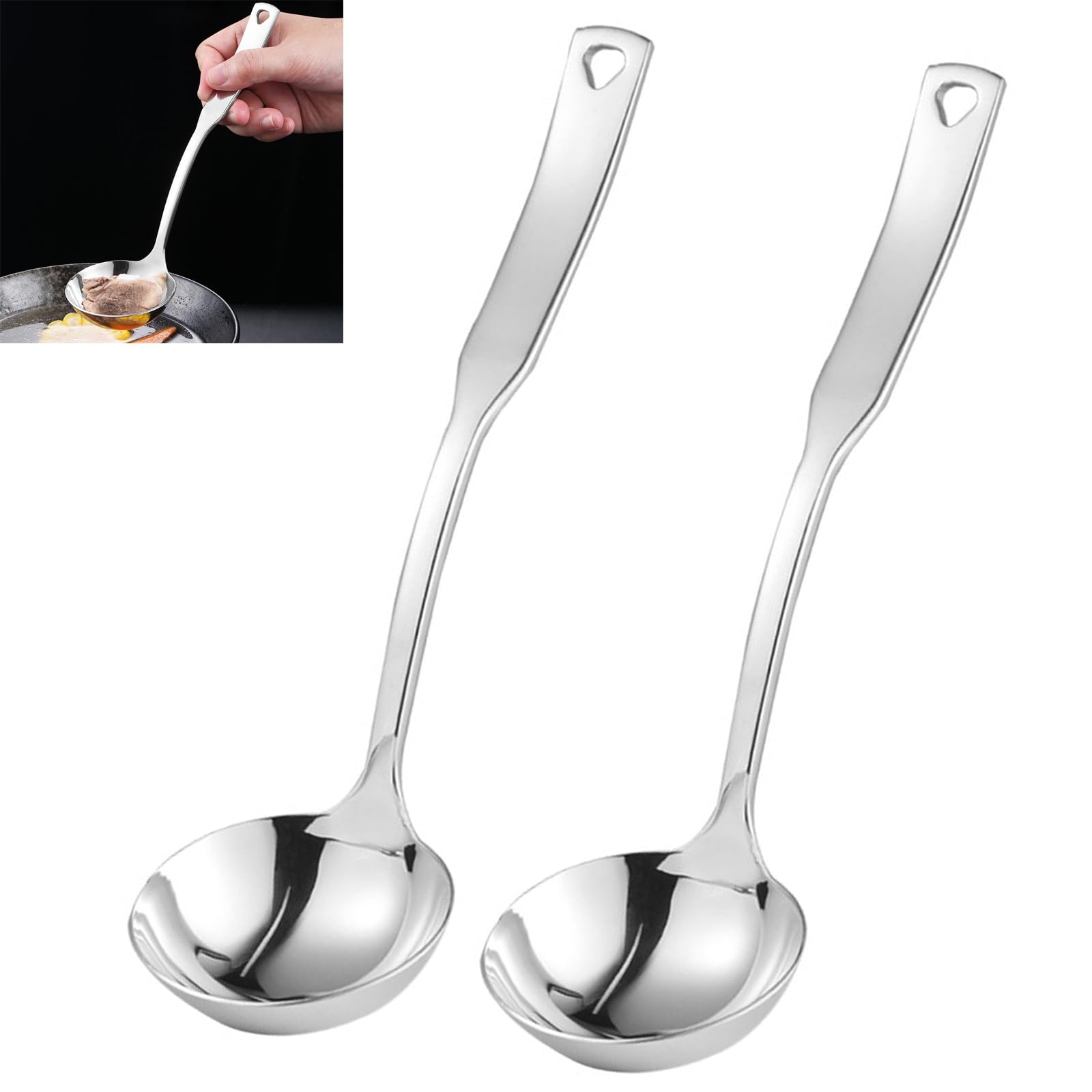 Amazon.com: ZDFQly Small Gravy Ladles, Sauce Ladles, 8.6 inch Stainless ...