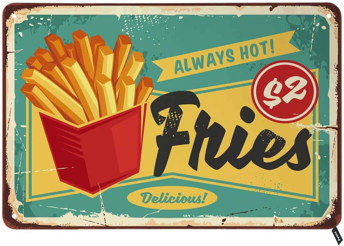 Amazon.com: Swono Hot and Fresh Popcorn Tin Signs,Retro Popcorn Sign ...