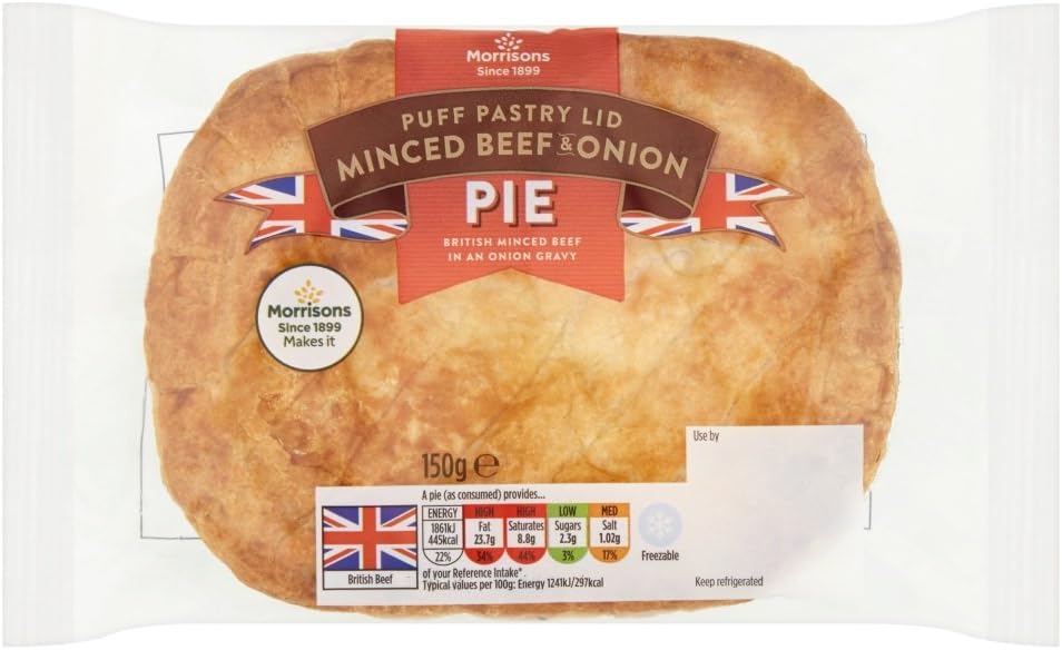 Morrisons Minced Beef & Onion Pie, 150g : Amazon.co.uk: Grocery