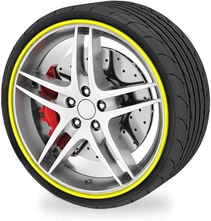 OCC MOTOR SPORT CAR ALLOY WHEEL RIM PROTECTORS - YELLOW RIM PROTECTORS ...