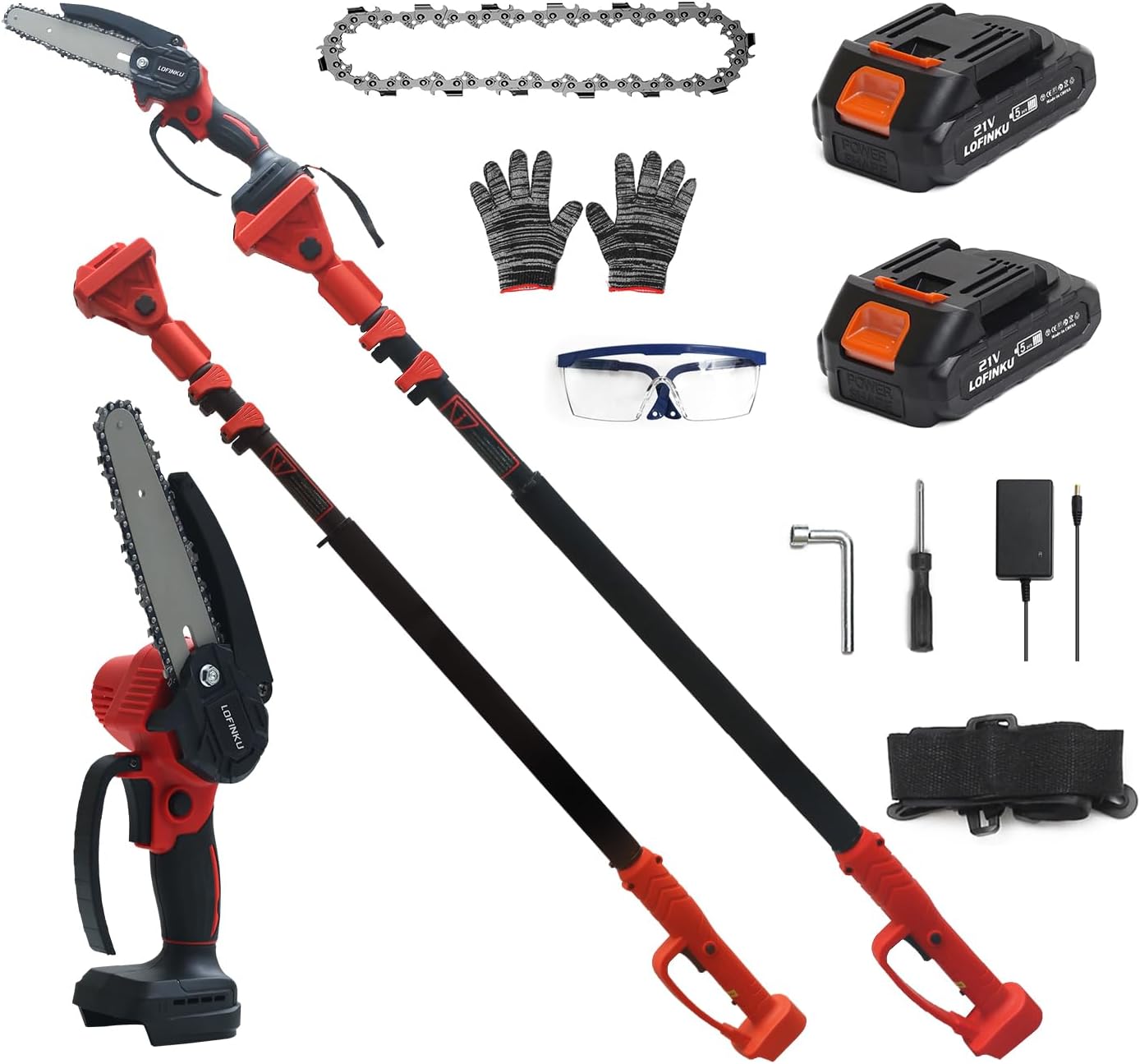 Amazon.com: 2-in-1 Cordless Pole Saw & Mini Chainsaw with 2 Batteries ...