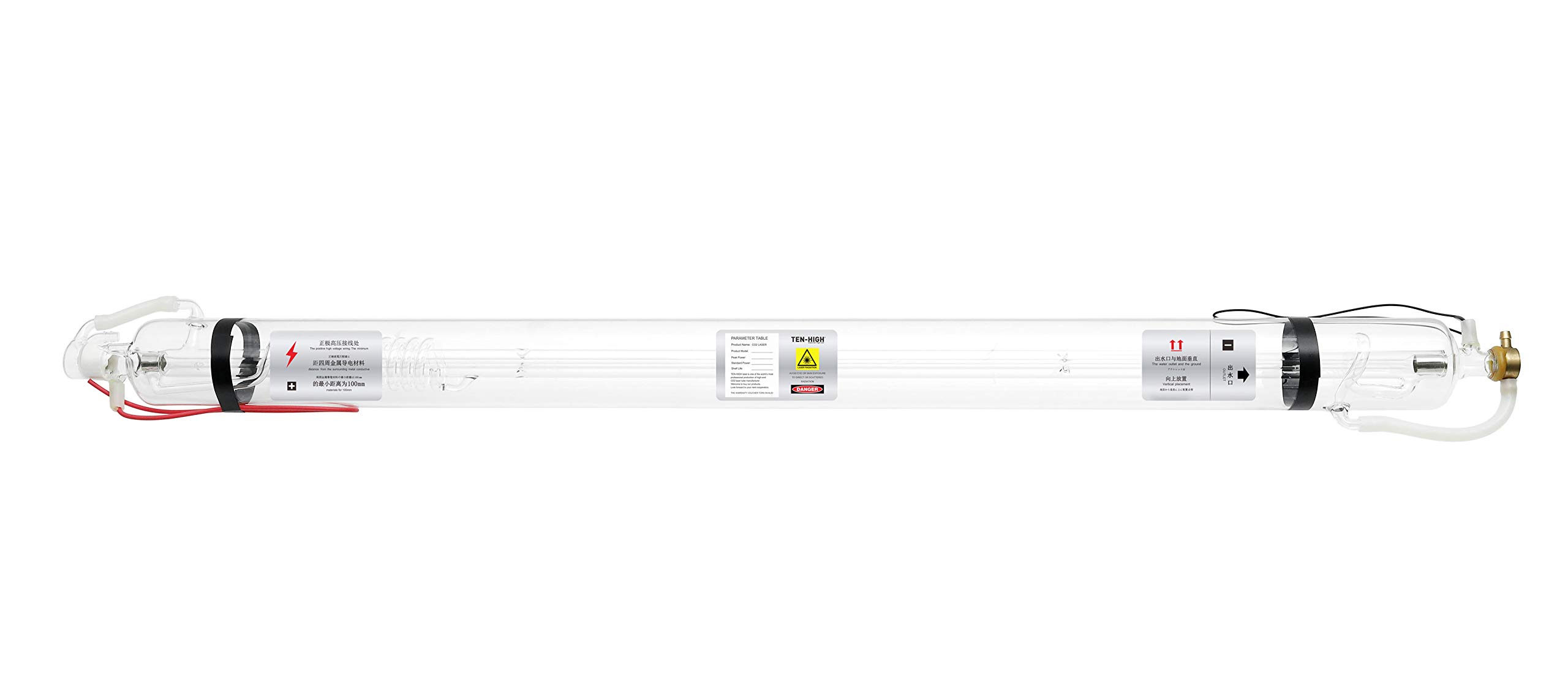 Snapklik.com : TEN-HIGH CO2 Laser Tube 80W L1250mm D80mm, Wires ...