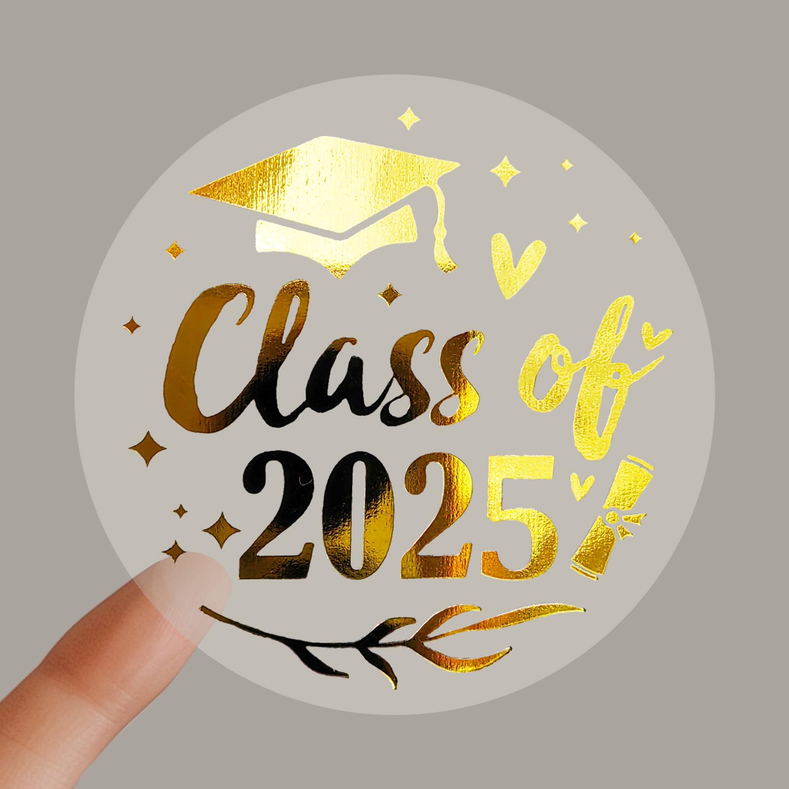 Buy 100 x Graduation Stickers Class of 2025 Transparent Gold Foil Grad ...