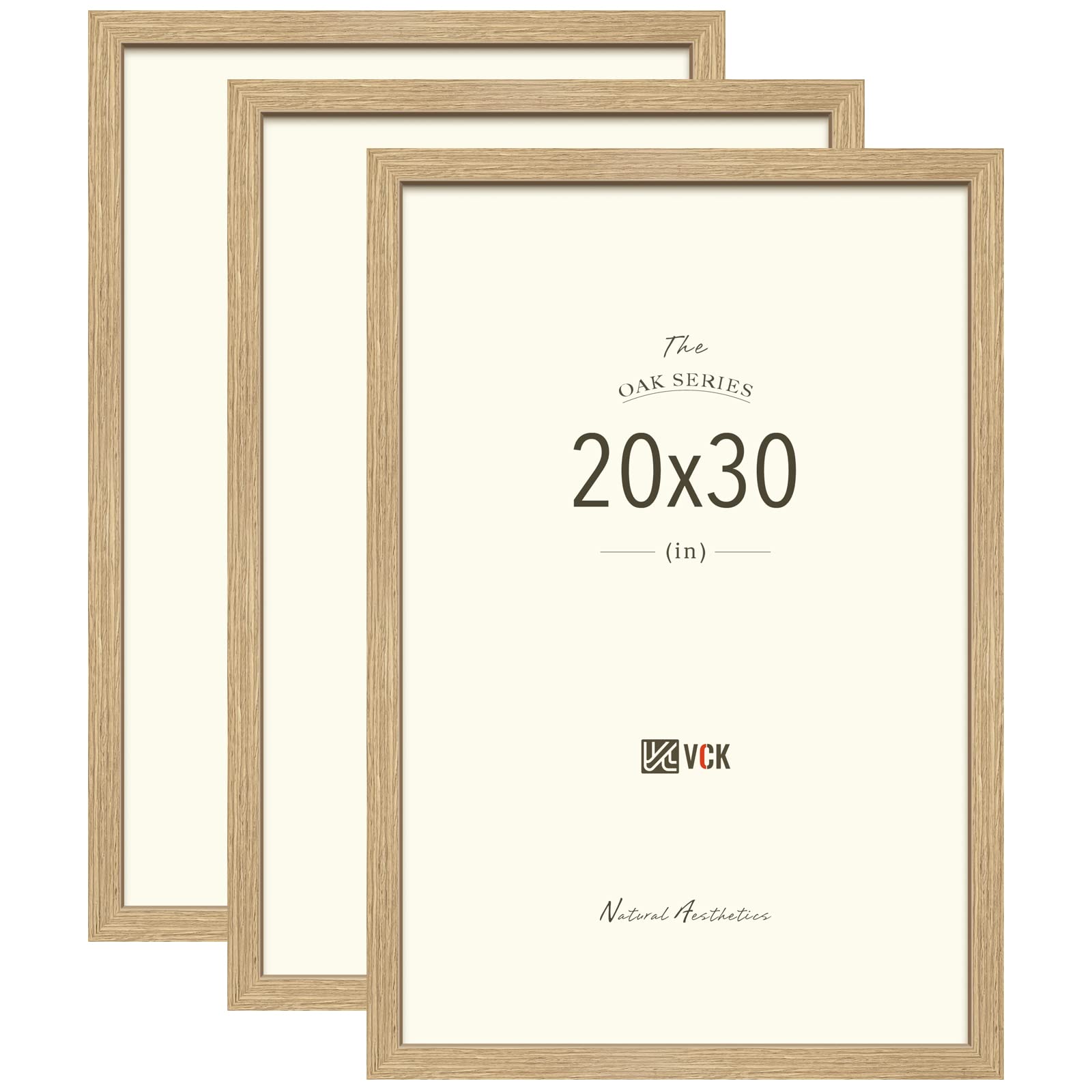 VCK 20x30 Oak Wood Frame For Poster Picture Natural Solid Wood Photo
