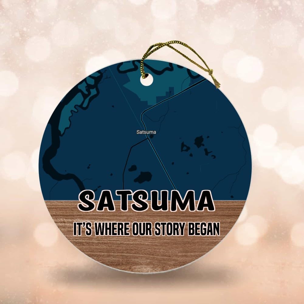 Amazon.com: Satsuma FL Christmas Ornaments City Map - It's Where Our ...