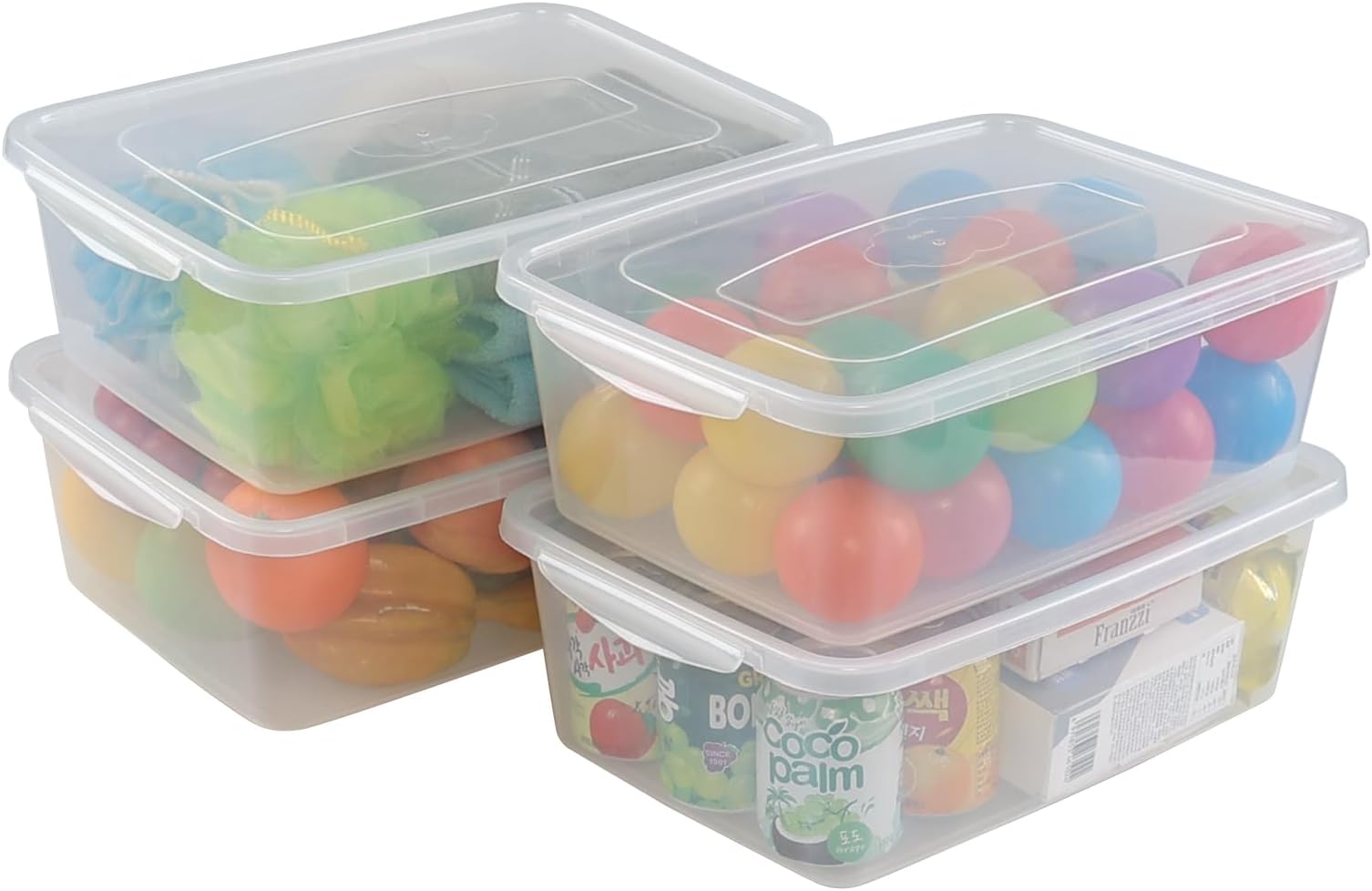 Amazon.com - CadineUS 14 Quart Clear Latching Box, Plastic Storage ...