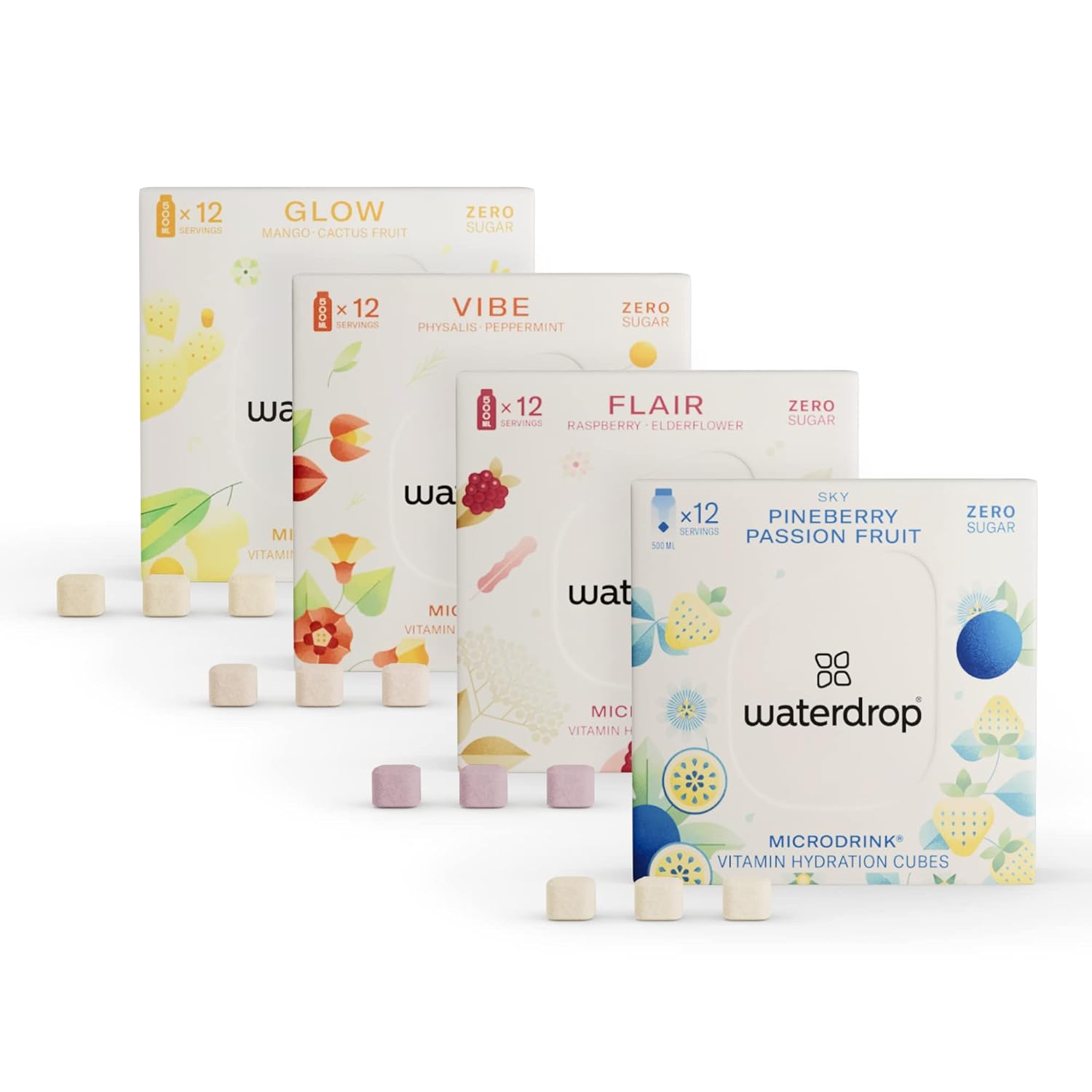 waterdrop® Microdrink Set | 48 Waterdrop Drops Würfel - 4 fruchtige ...