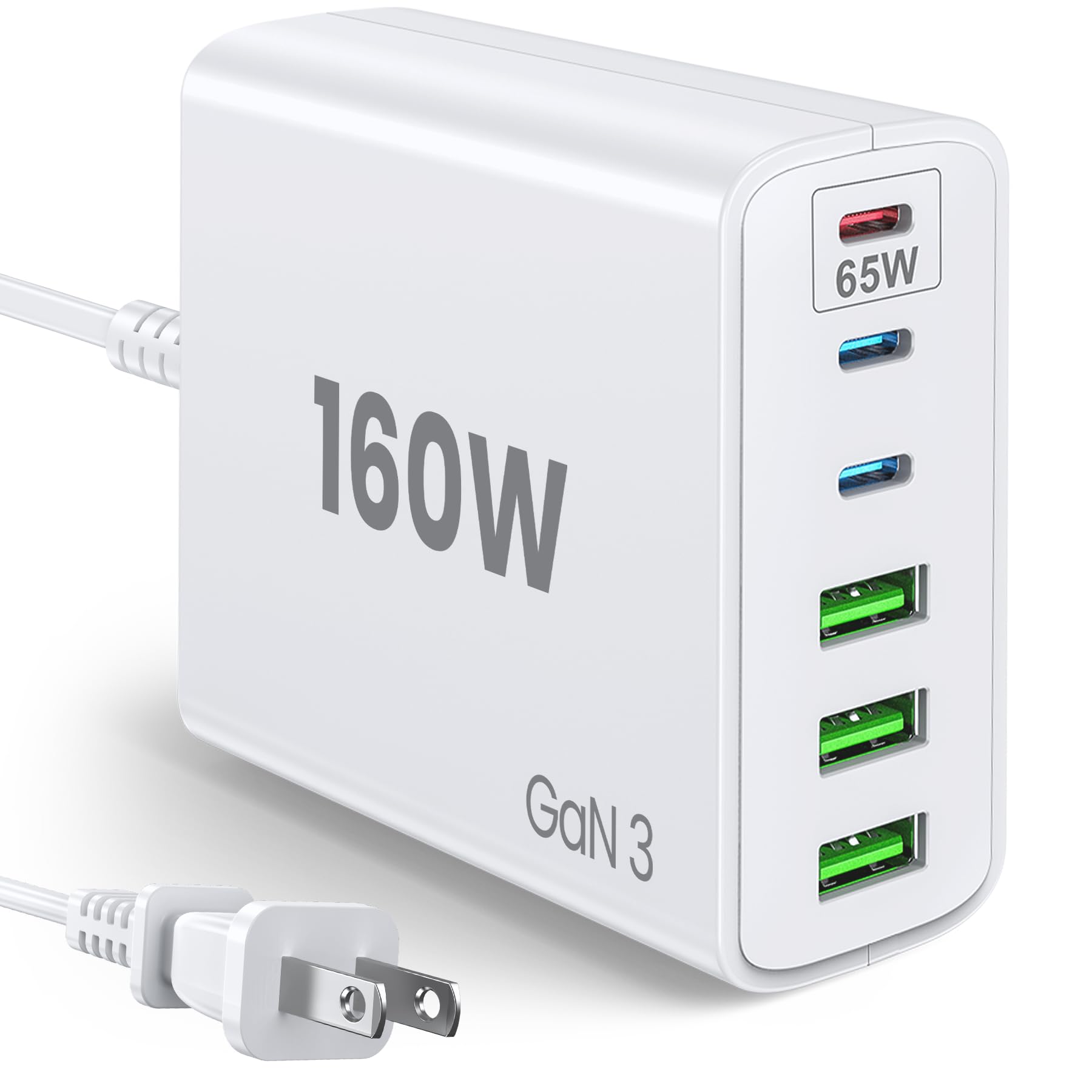 Amazon.com: USB C Fast Wall Charger Block: 160W GaN Charger Power ...