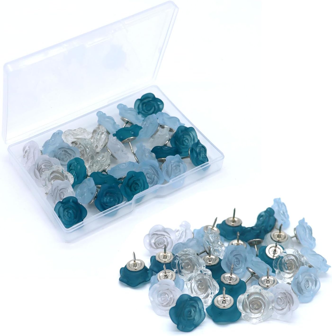 Amazon.com: Cute Flower Push Pins 30 Pcs Rose Decorative Push Pins for ...