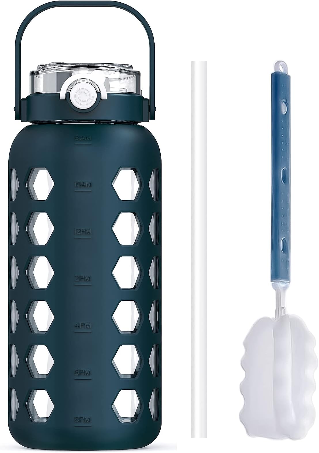Amazon.com: Glasstic Shatterproof Glass Water Bottle - 16oz - Double ...