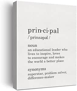 Amazon.com: School Principal Definition Canvas Wall Art Principal Print ...