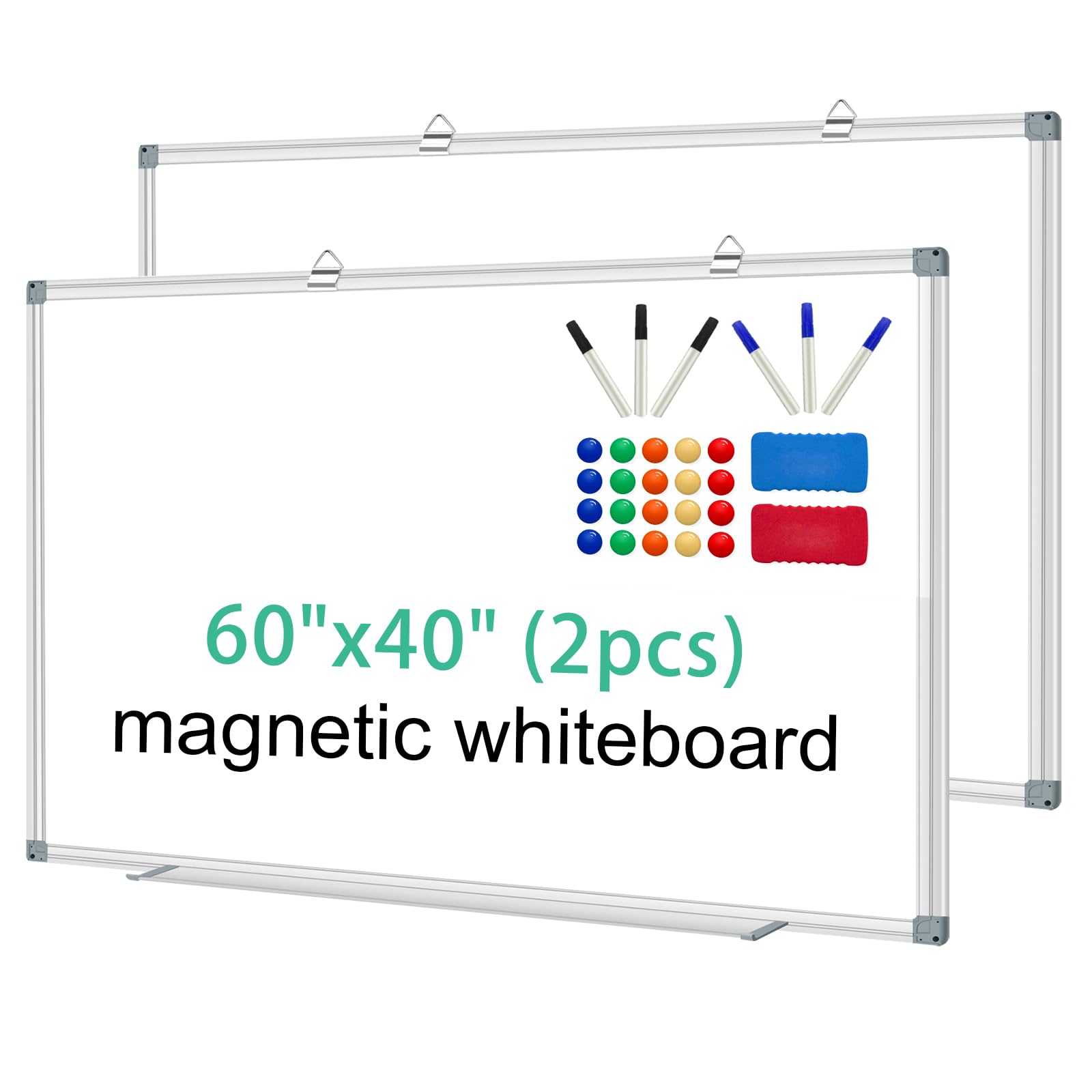 Amazon.com : H-Qprobd Whiteboard Dry Erase White Board for Wall 60x40 ...