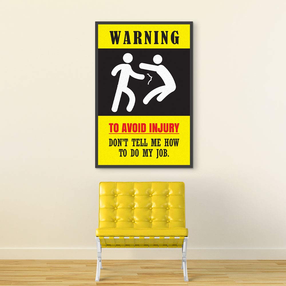 Inephos Warning - to Avoid Injury Funny Poster Print (Size: 8 inch X 12 ...