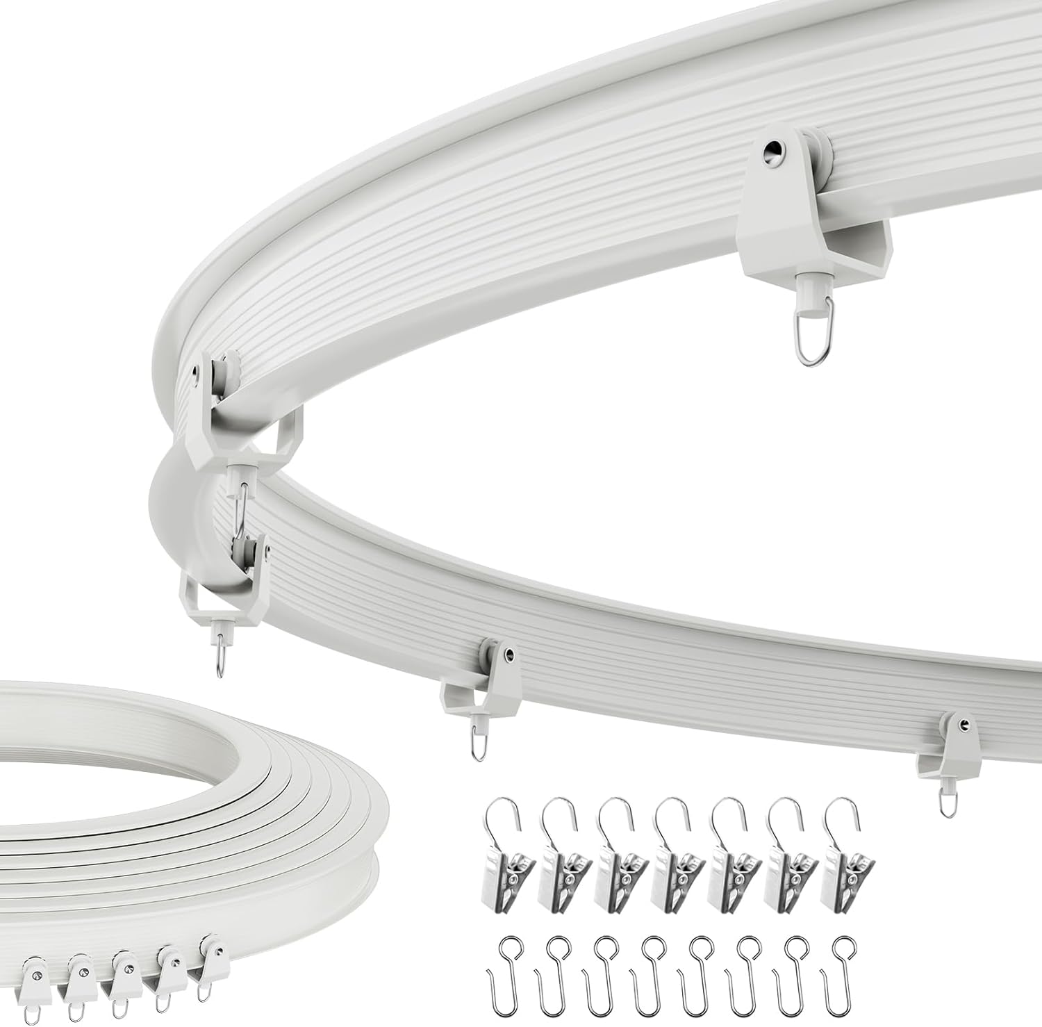 Amazon.com: Flexible Ceiling Curtain Track Ceiling Mount, Curved ...
