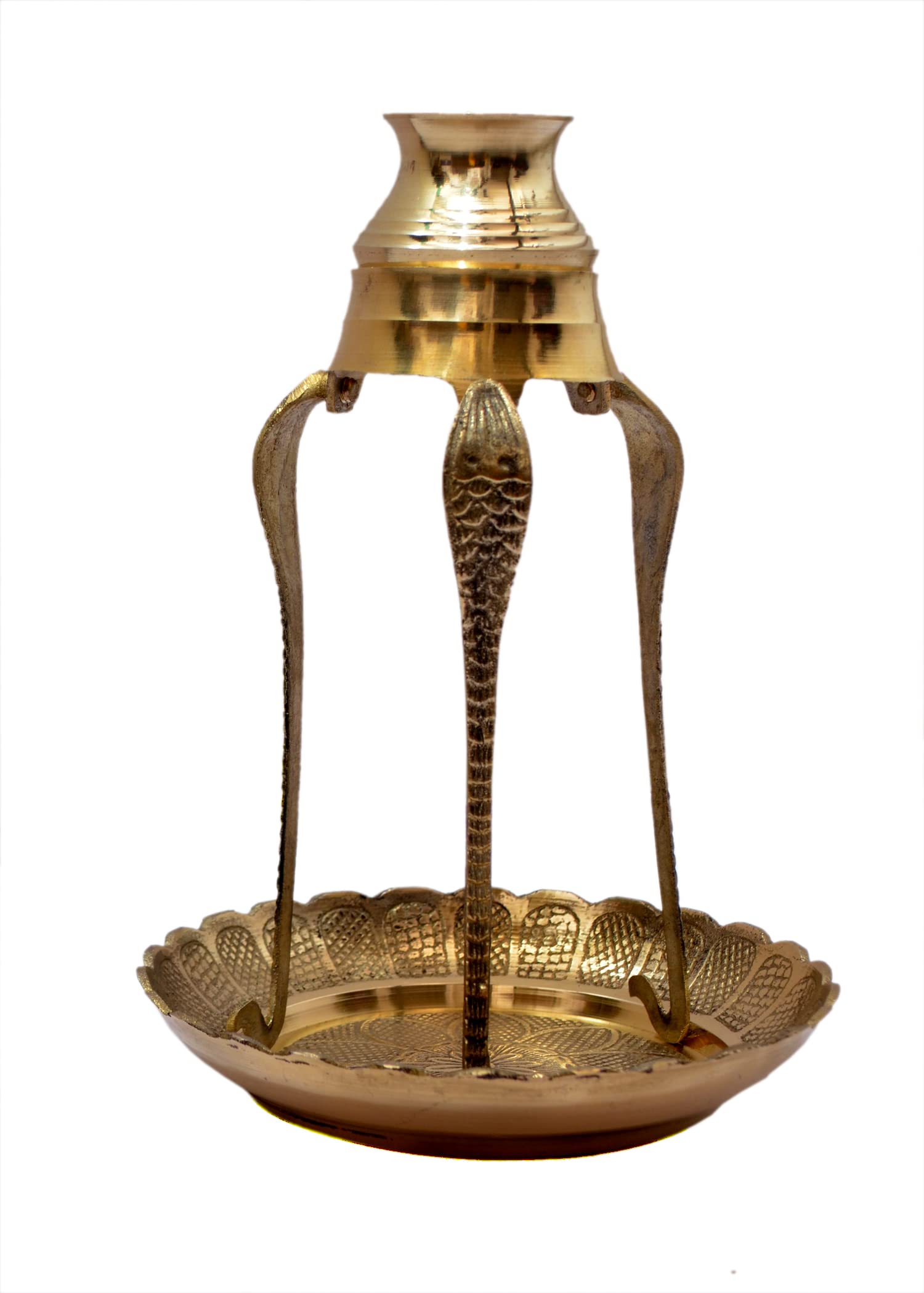 Buy Poojan Paatr Black Marble Stone Shivling with Brass Tripai Tripal ...