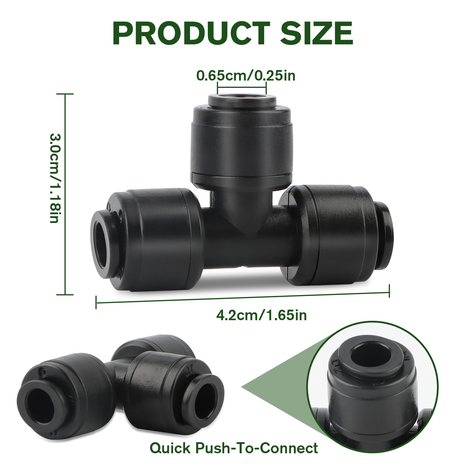 Garden Watering Connectors Kalolary 10PCs 1/4 Inch Drip Irrigation Tee ...