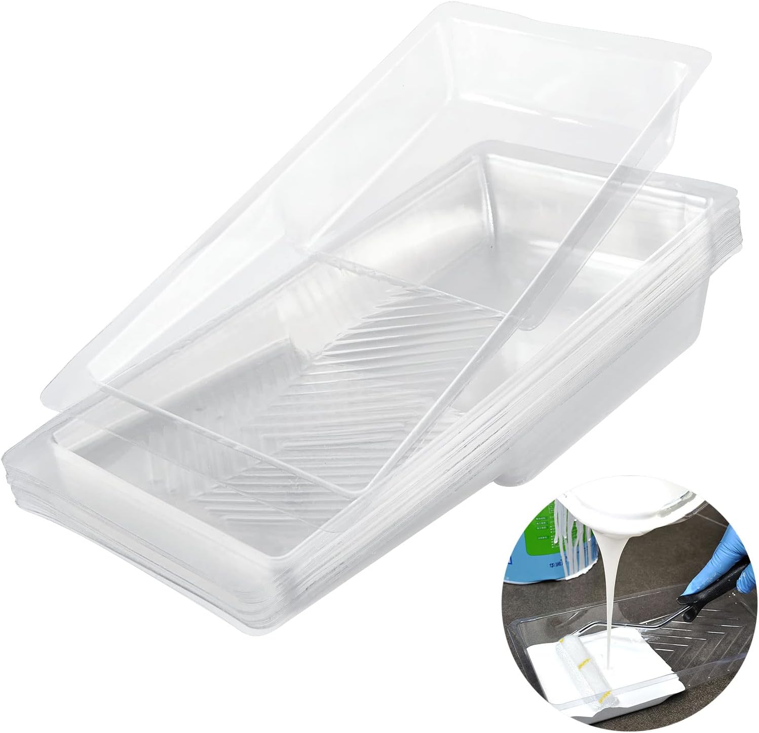 GOYADA 25 Pcs Disposable 4 Inch Paint Tray Liners, Mini Paint Roller ...