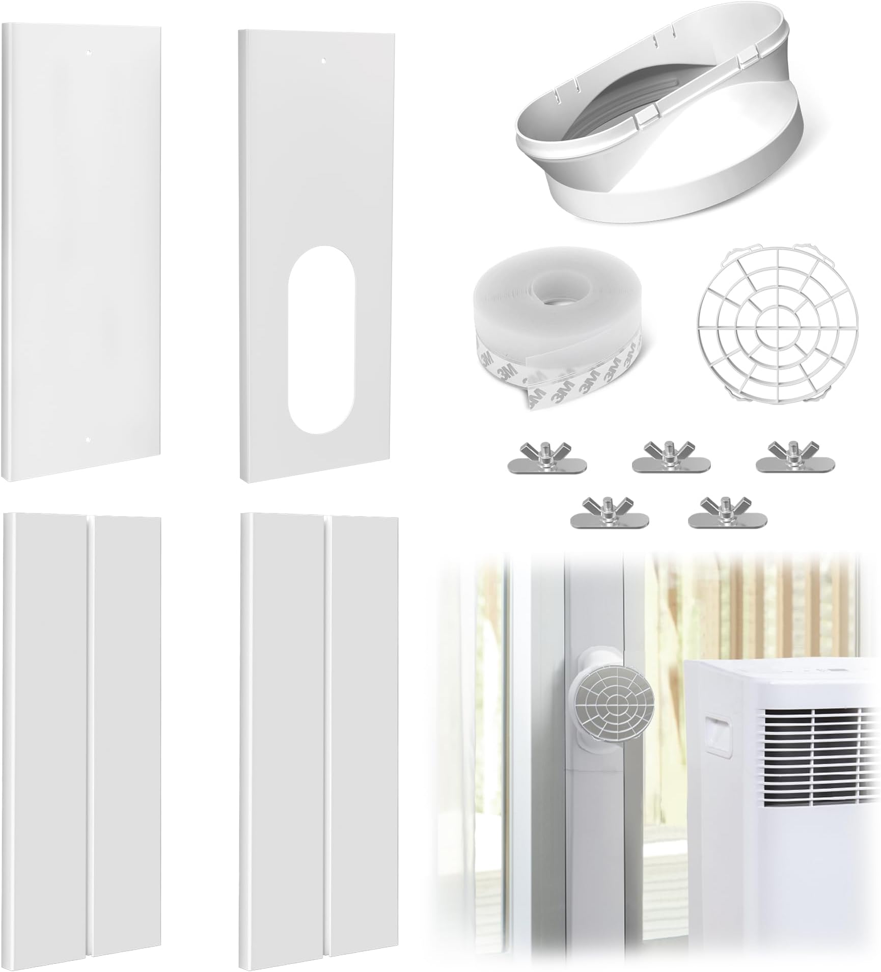 Amazon.com: Portable Air Conditioner Window Vent Kit, Universal PVC ...