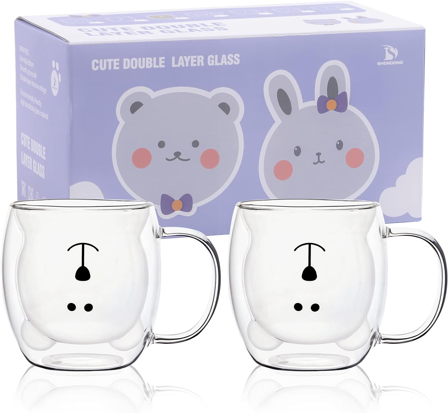 Süße Tassen Kaffee Teegläser Trinkgläser Kaffeeglas Doppelwandige ...