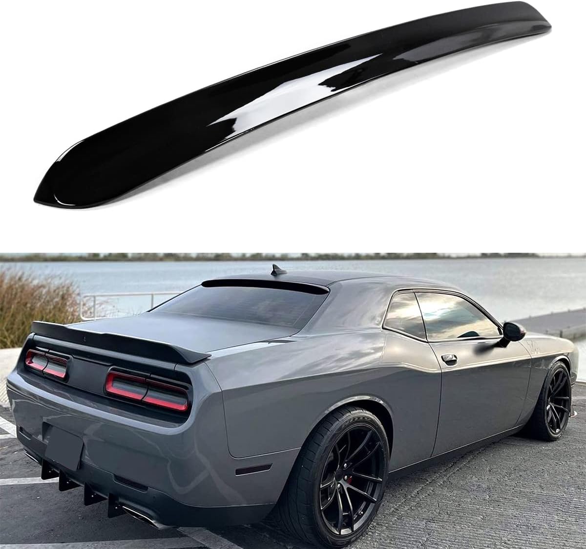 Amazon.com: Gloss Black Rear Window Windshield Roof Spoiler Compatible ...